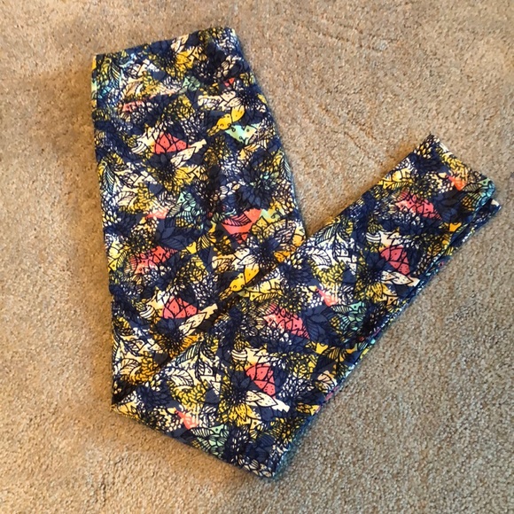 LuLaRoe | Pants & Jumpsuits | Lularoe Multi Colors Blue Beige Orange ...